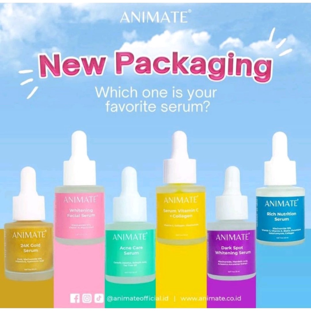 Animate Serum 20ml - Dark Spot/Rich Nutrition/Whitening/Acne Care/24K ...