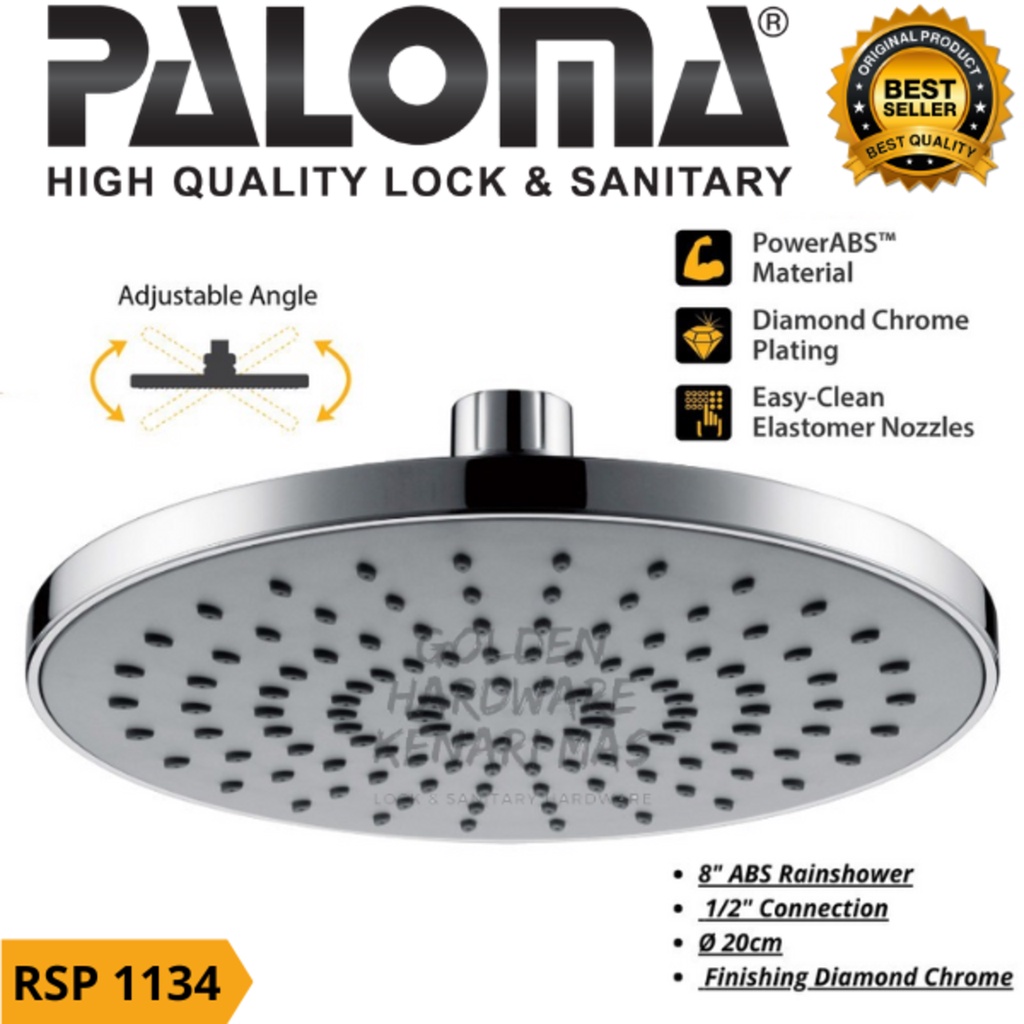 Paloma RSP 1134 RAIN SHOWER HEAD BATHROOM 8" ROUND ABS CHROME | Shopee ...