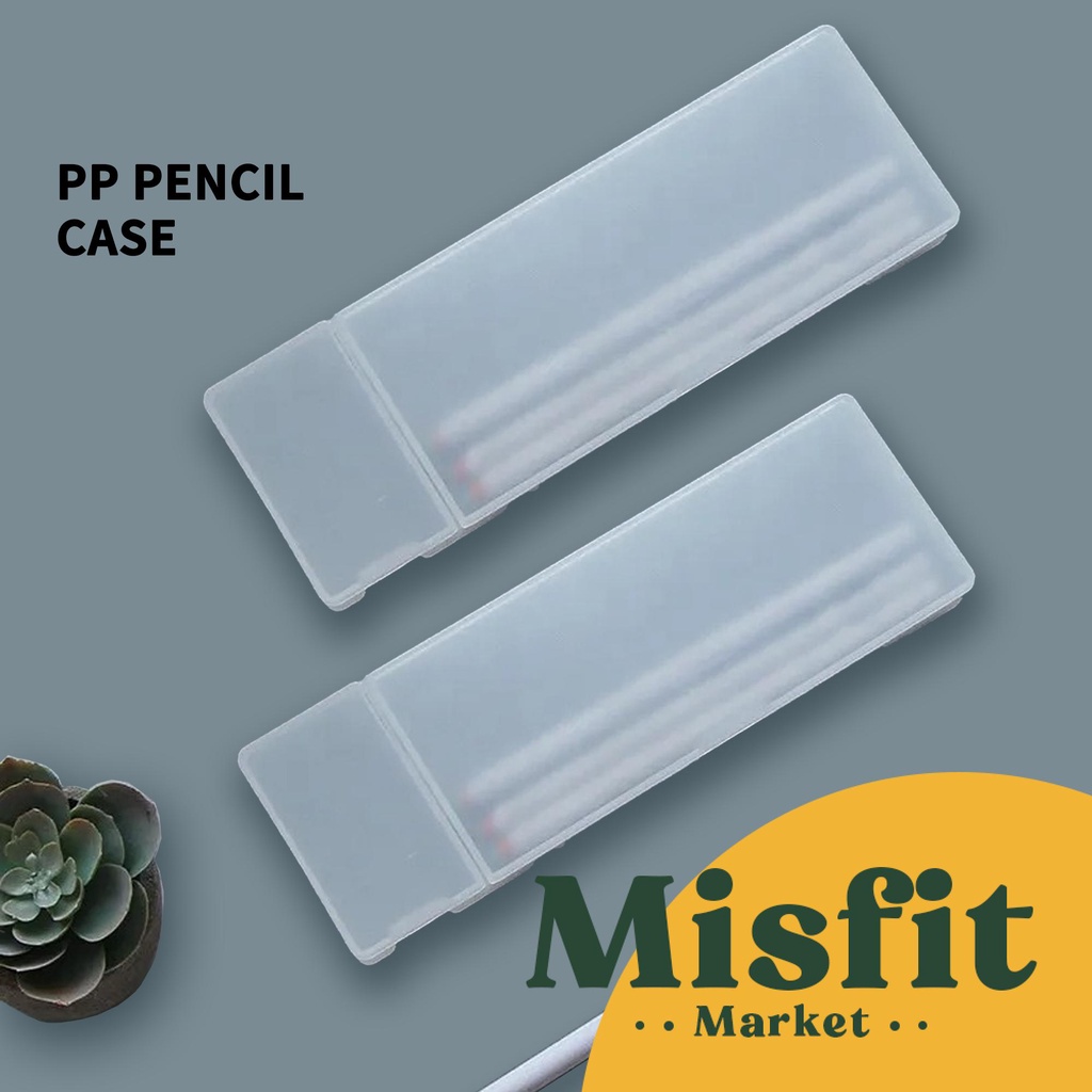 Pp Plastic Pencil Case Transparent College School Pencil Box | Shopee ...