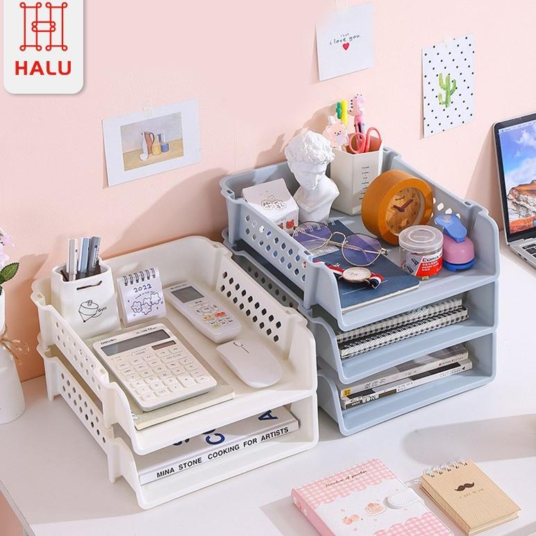 Realpct Halu Desk Document Rack Stacking Shelf Multi-Purpose File Paper ...