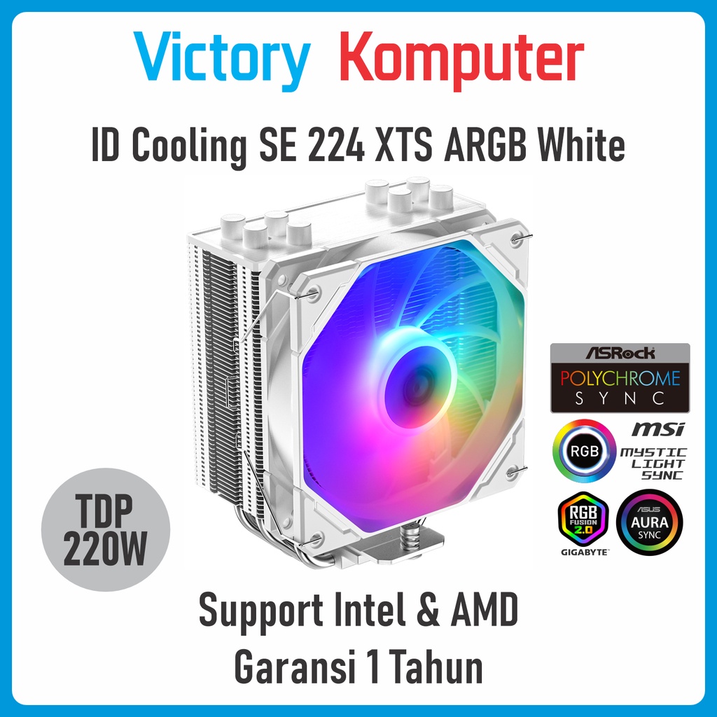 INTEL Idcooling SE 224 XTS ARGB White CPU Cooler LGA 1700 1200 115x AM5 ...