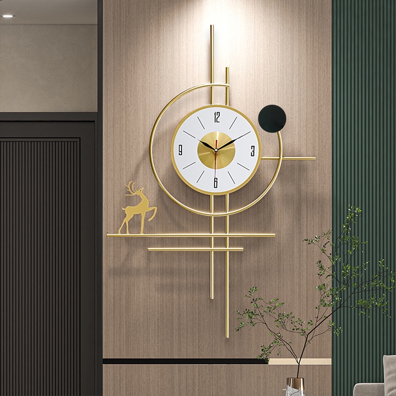 Nordic Wall Clock Modern Silent Metal Frame Large Wall Clock For Living ...