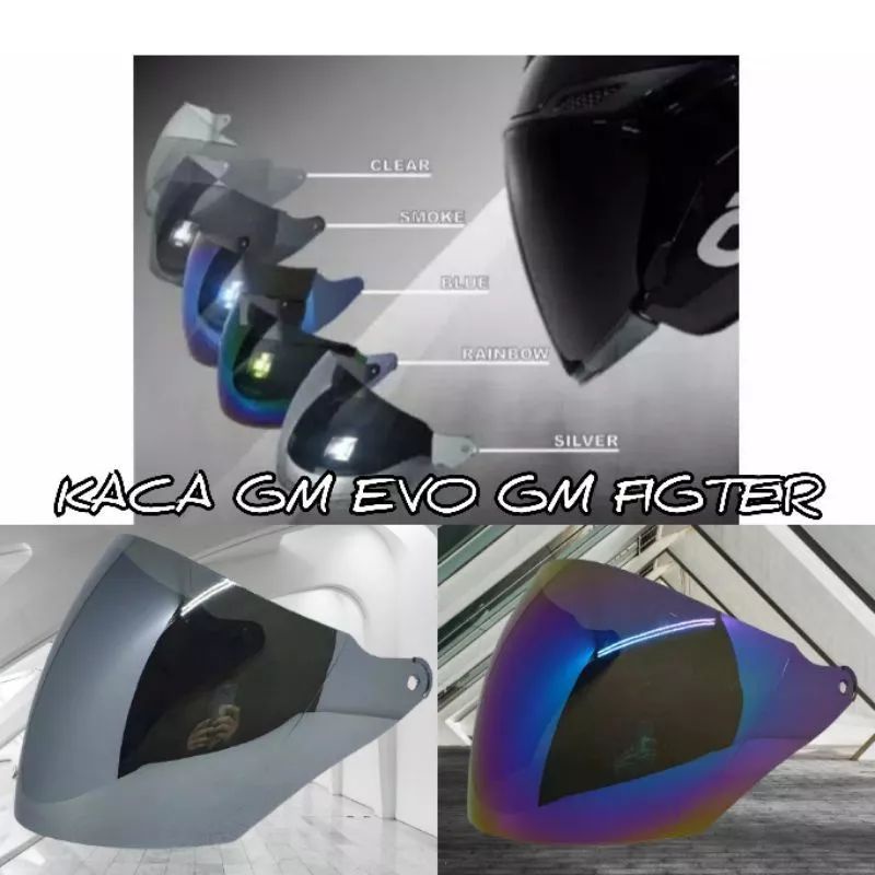 GM Evolution GM Figther DAISO Evo GIX Evo NHK Athena Helmet Visor Glass ...