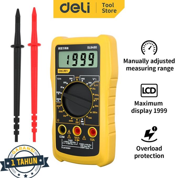 Deli Multimeters / Digital Electric Current Measuring Instrument 600V ...