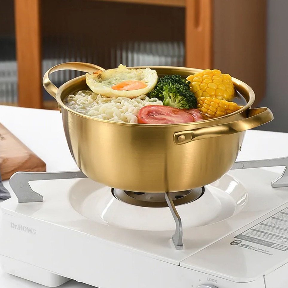 QvI Nexxio Korean Ramen Pan / Korean Stainless Noodle Pan / Gold Ramen ...