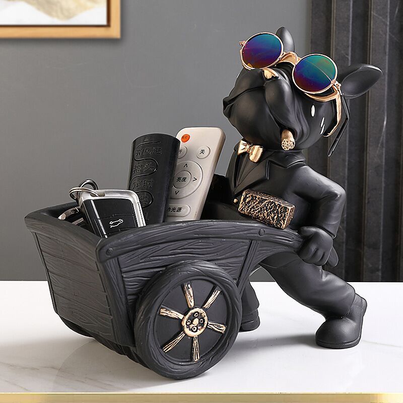 Bulldog Tray Dog Sculptures Table Decorations Living Room Display ...