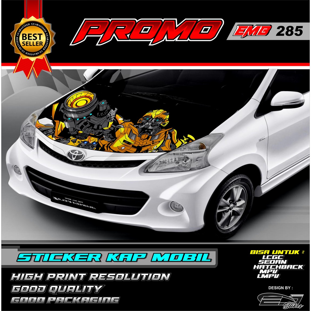 MESIN Ready TO USE ENGINE HOOD DECAL STICKER FOR ALL TYPES OF CARS ...