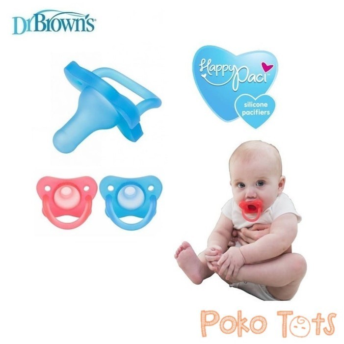 Dr. Brown's Happy Paci 0m+ Silicone Soother Pacifier Empeng Dr Browns ...