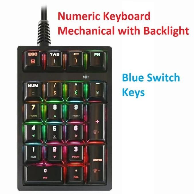 Numeric Mechanical Keyboard Backlight Rgb Usb Mechanic Keypad Numpad ...