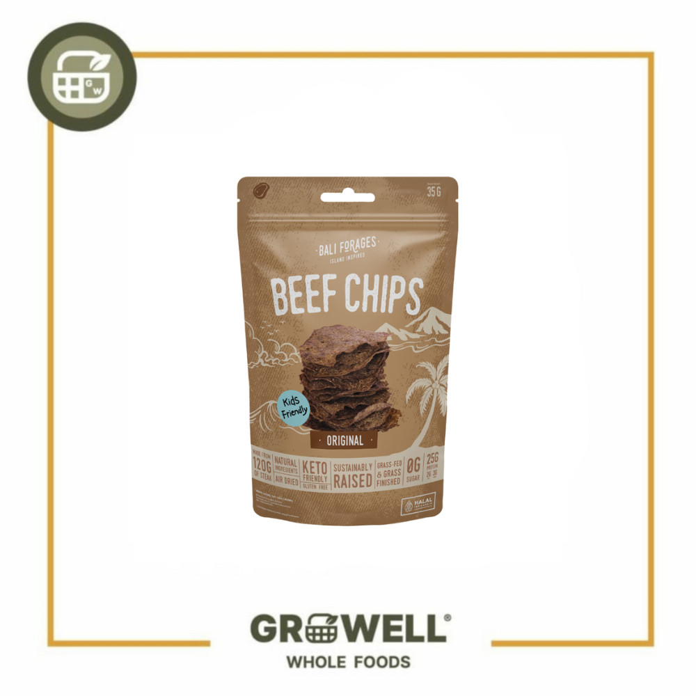 BALI FORAGES BEEF CHIPS ORIGINAL 35GR | Shopee Singapore