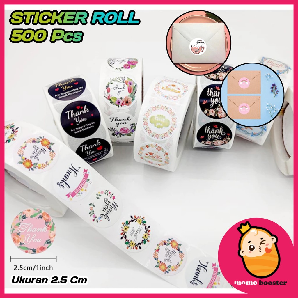 Mm Thank You Sticker Roll Contents of 500 Pcs Thank You Stickers Color ...