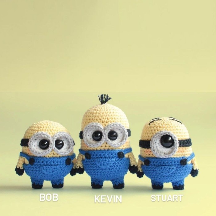 Rya Minion Despicable Me Amigurumi (Minion Action Figure Knitted Doll ...