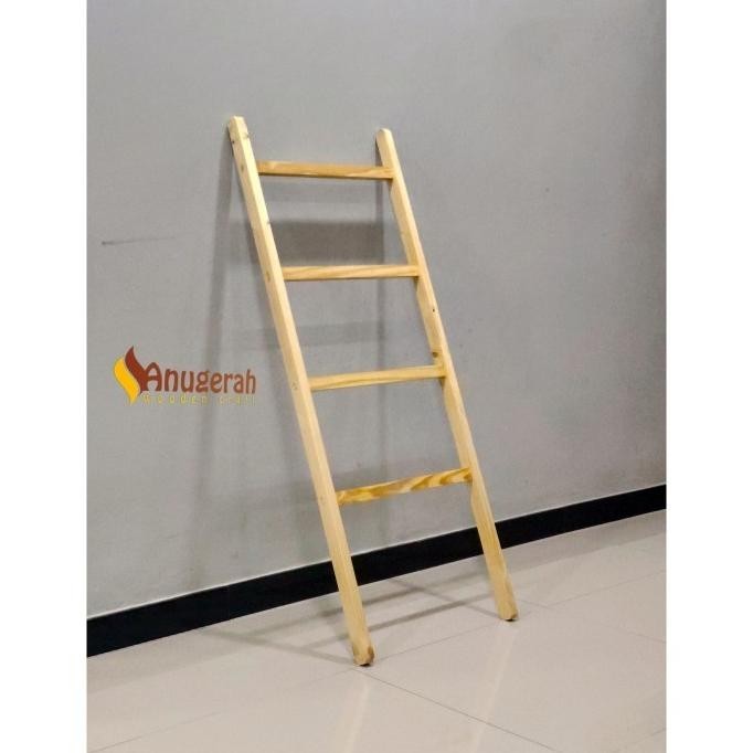 KAYU Ladder Hanger Ladder Rack Prayer Rug Towel Unique Dutch Teak Wood ...