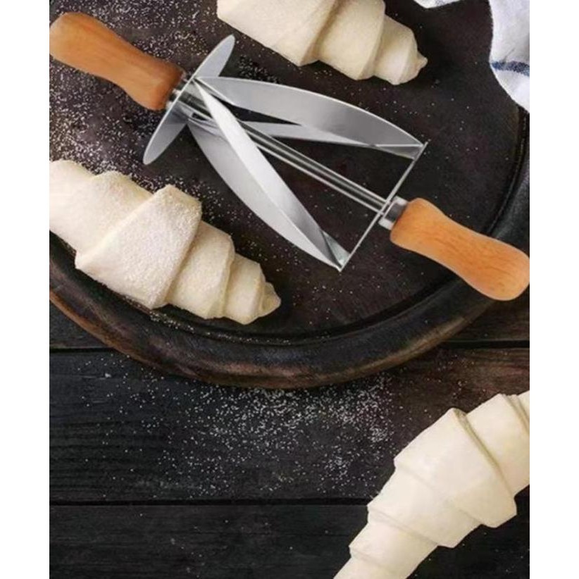 Croissant Cutter Maker Roller Stainless Steel Pastel Maker Leather ...