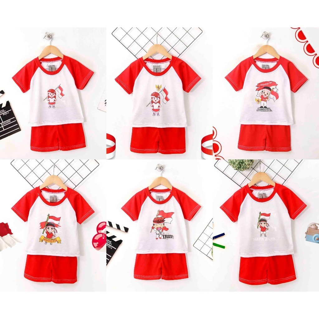 PUTIH MERAH Oneset Garuda Set Kids Happy Merdeka Newest 2024 Children's ...