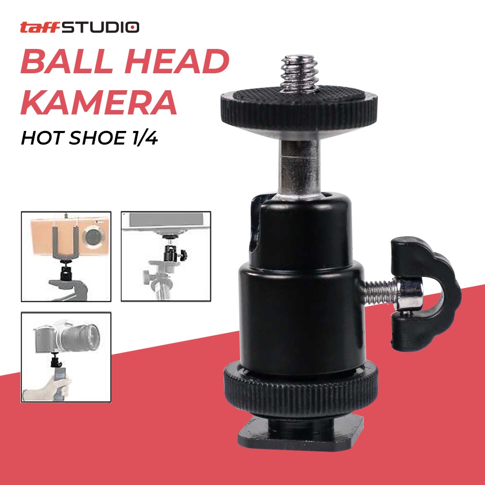 Ball Head Camera Hot Shoe 1/4 - QM3621 - Black (Black Paradox) | Shopee ...