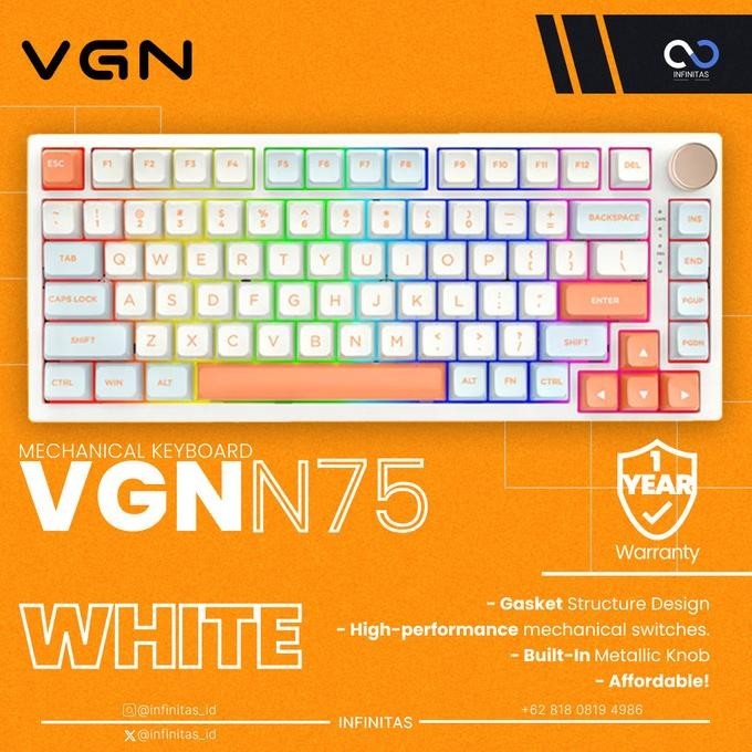Vgn N75 / N-75 Rgb Hotswap Gasket Mount 75% Mechanical Keyboard | Shopee Singapore