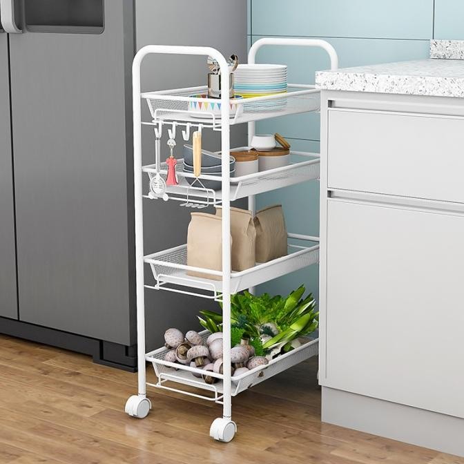 Trolly Rack Wheel Tray Wheel Rack 4-tier A963 H24S | Shopee Singapore