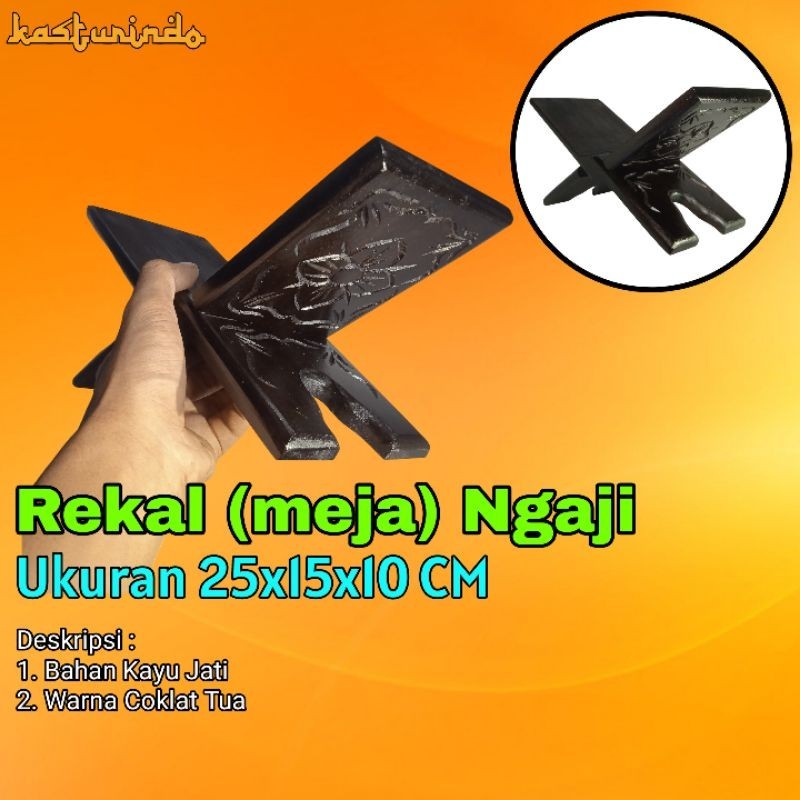 KAYU HITAM Rekal Teak Wood Table Black Color Al Reading Table | Shopee ...