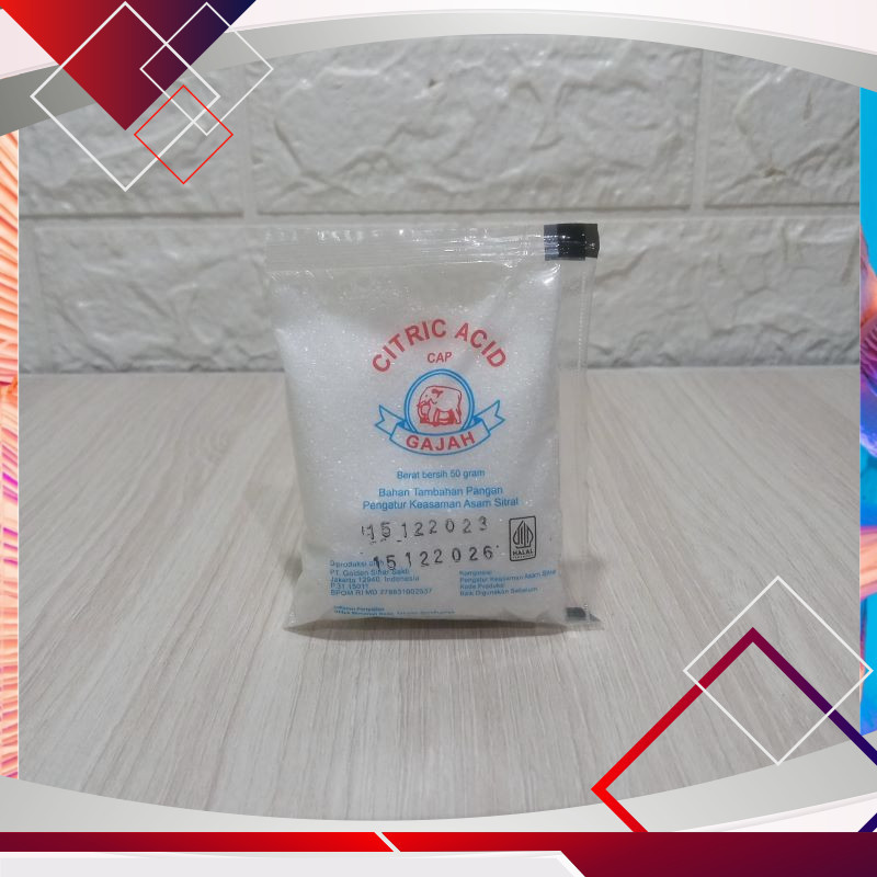 Citric Acid Citrun Gajah Cap 50gr. | Shopee Singapore