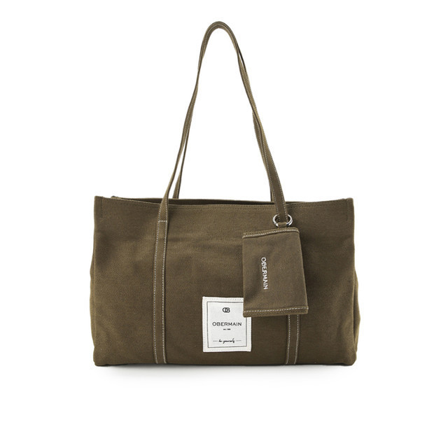 Obermain Women's BAG AMELIA CANVAS TOTE BAG L Olive QB00001OL | Shopee ...