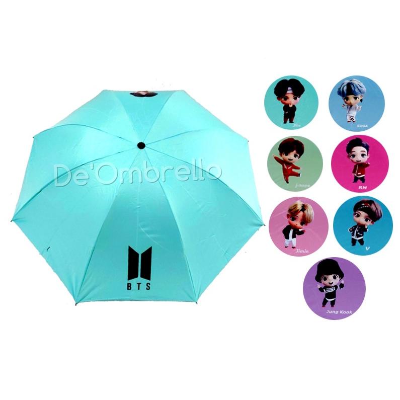 Fancy 4 Folding Umbrella Motif BTS TINY TAN BT21 Anti UV Nagoya RM JIN ...