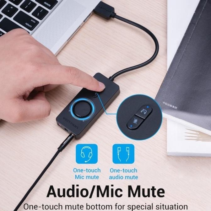 Sound Card USB Computer Laptop Stereo Sound Adapter Volume Control CDR ...