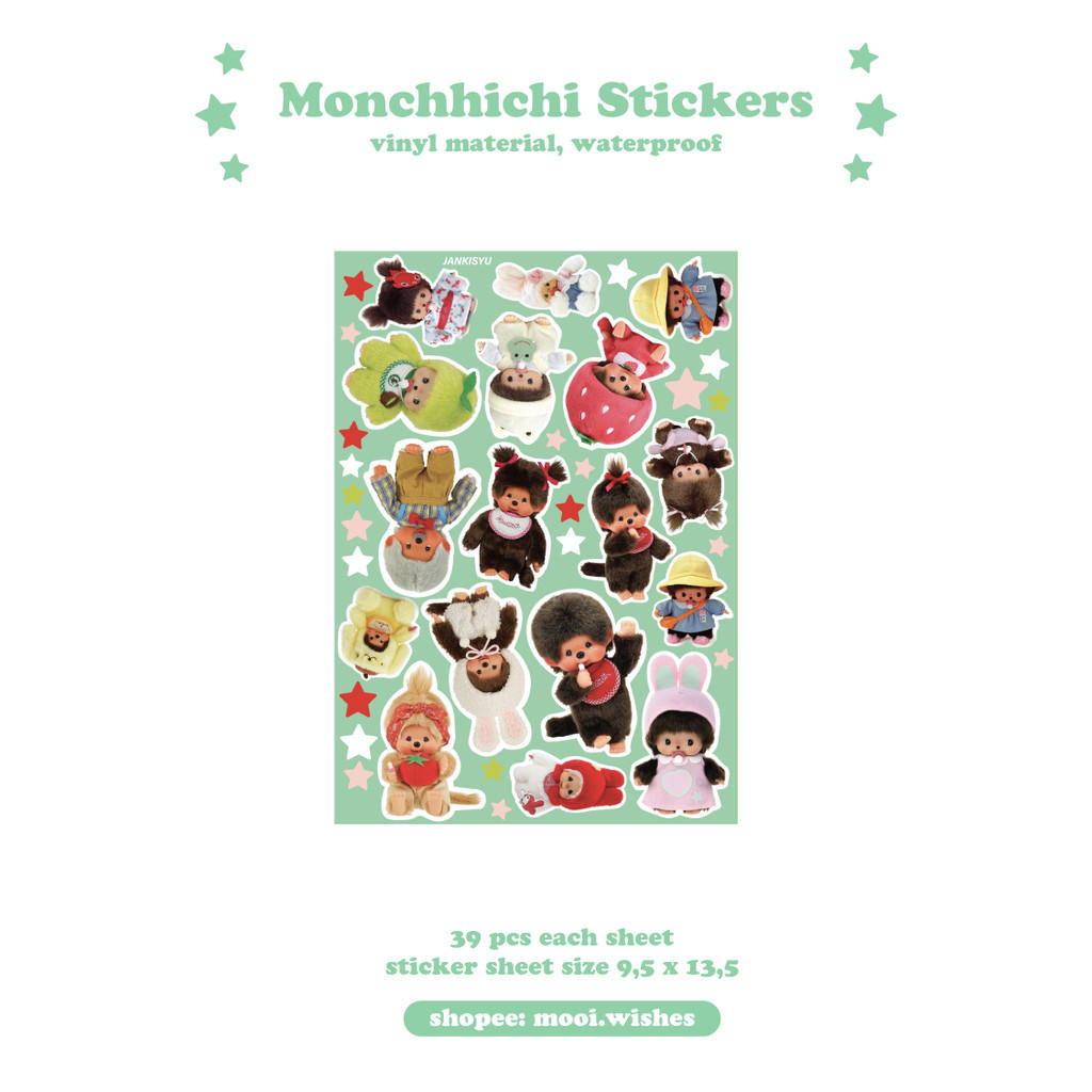 Monchhichi Sticker Deco Mobile Laptop Journaling Penpal | Shopee Singapore