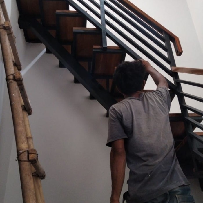 KAYU K01 Minimalist Wooden Floating Ladder | Shopee Singapore