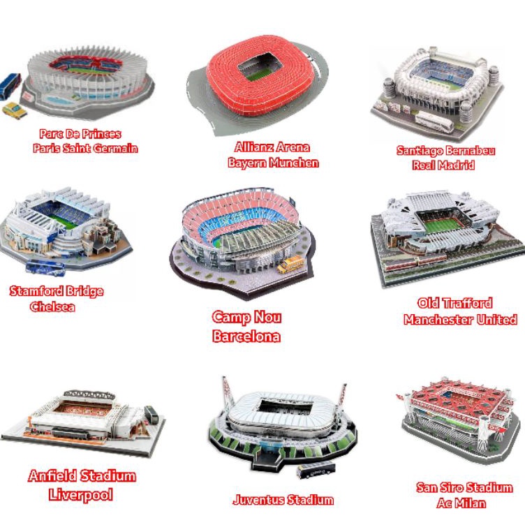 Laris Miniature Football stadium 3d puzzle European Club san siro old ...