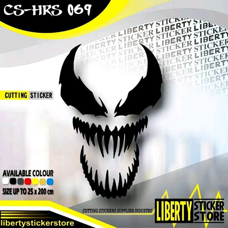 CAHAYA Venom face sticker | Reflective venom face cutting sticker ...