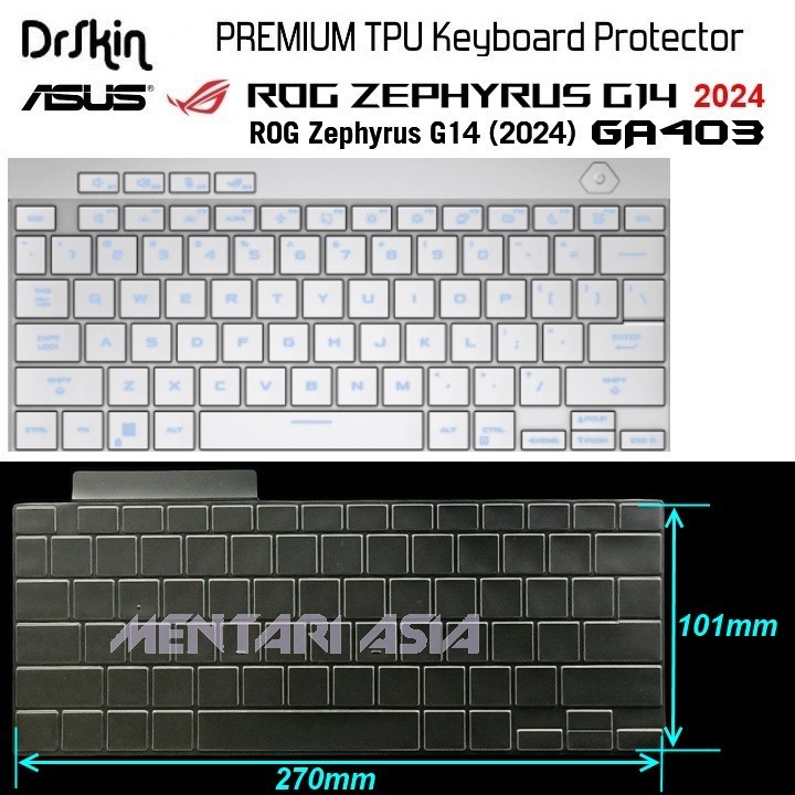 Keyboard Protector ASUS ROG Zephyrus G14 2024 GA403 - DrSkin PREMIUM ...