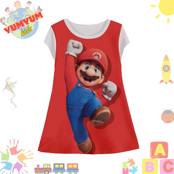 Mario Bross Girls' Dress v4 Women's Tunic Cute Mario Bross Cartoon ...