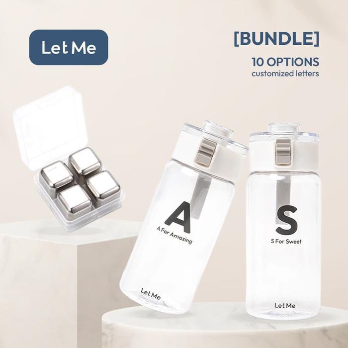 Let Me Bestseller Clear Drinking Water Bottle - With Initials Aesthetic ...