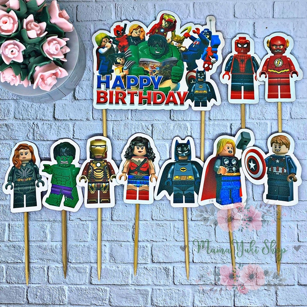 LEGO MARVEL AVENGERS Character Birthday Cake Topper | Shopee Singapore