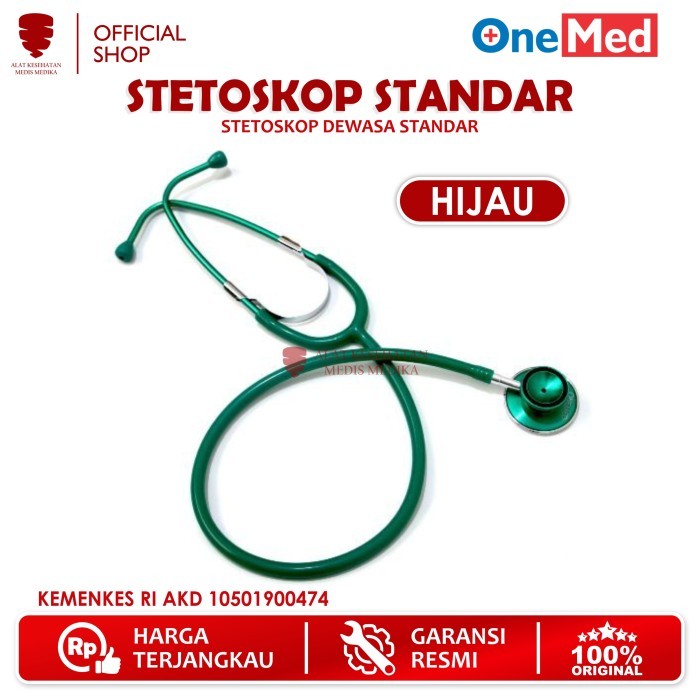 HIJAU Onemed Green Standard Stethoscope Green Economical Stethoscope ...