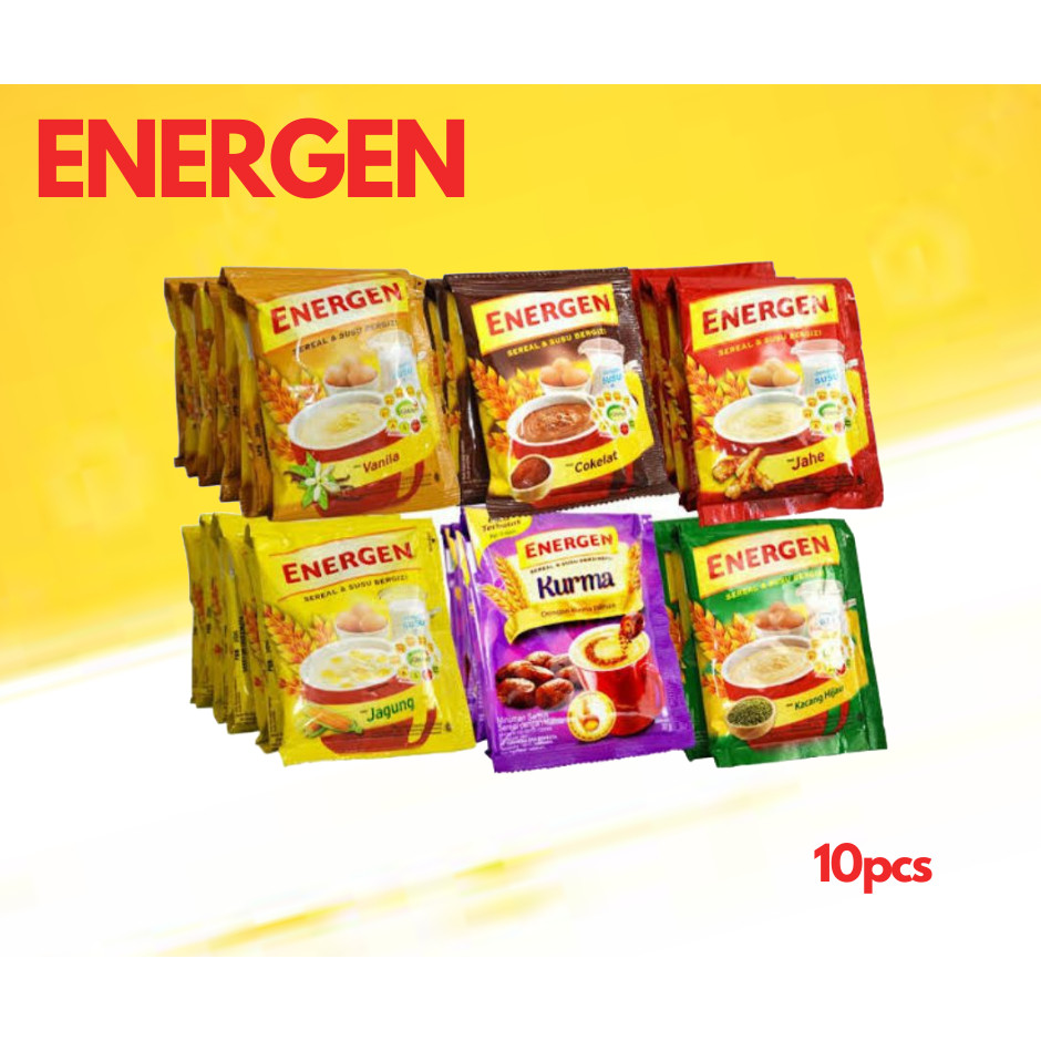 HIJAU Energen cereal and milk 1 pack contains 10 pcs (chocolate/vanilla ...