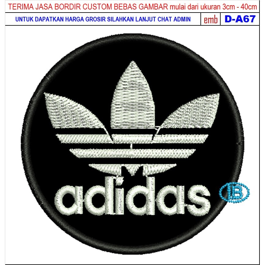 LOGO EMBROIDERED PATCH D-A67 ADIDAS FLOWER ROUND BLACK REVIEW/TESTIMONI ...