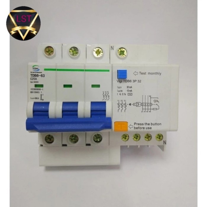 Rcbo (Elcb+Mcb) 3 Phase 3P+N | Shopee Singapore