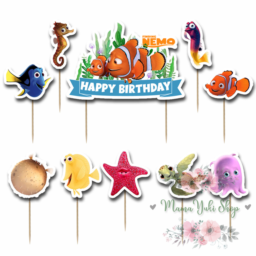 Cartoon FINDING NEMO Children's Birthday Cake Decoration Cake Topper ...
