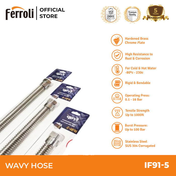 Ferroli Frap Flexible Hose SUS 304 Wavy Hose Water Heater IF91-5 ...