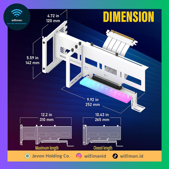 NEWEST - EZDIY Vertical GPU Mount ARGB PCIe Gen 4.0 VGA RTX Gen4 RGB ...