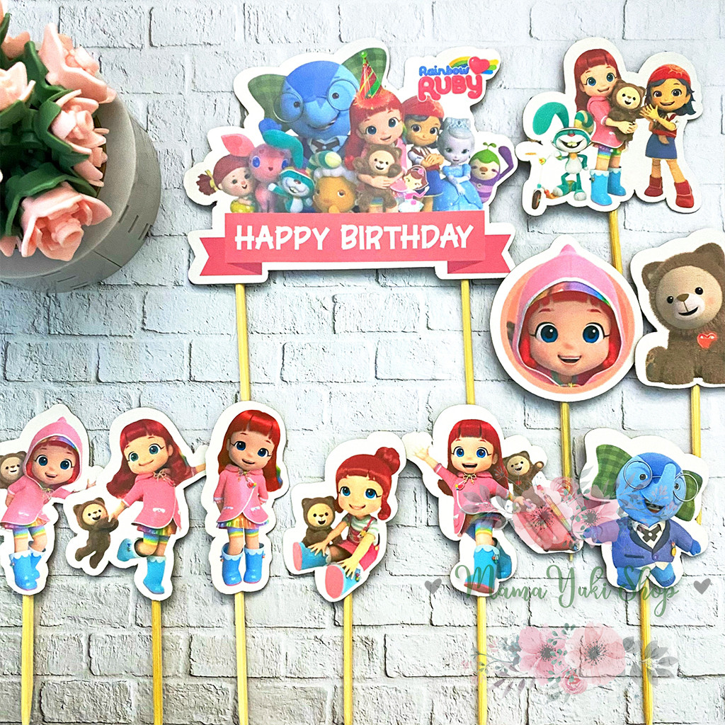 Rainbow RUBY Cartoon Character Children's Birthday Cake Decoration Cake ...