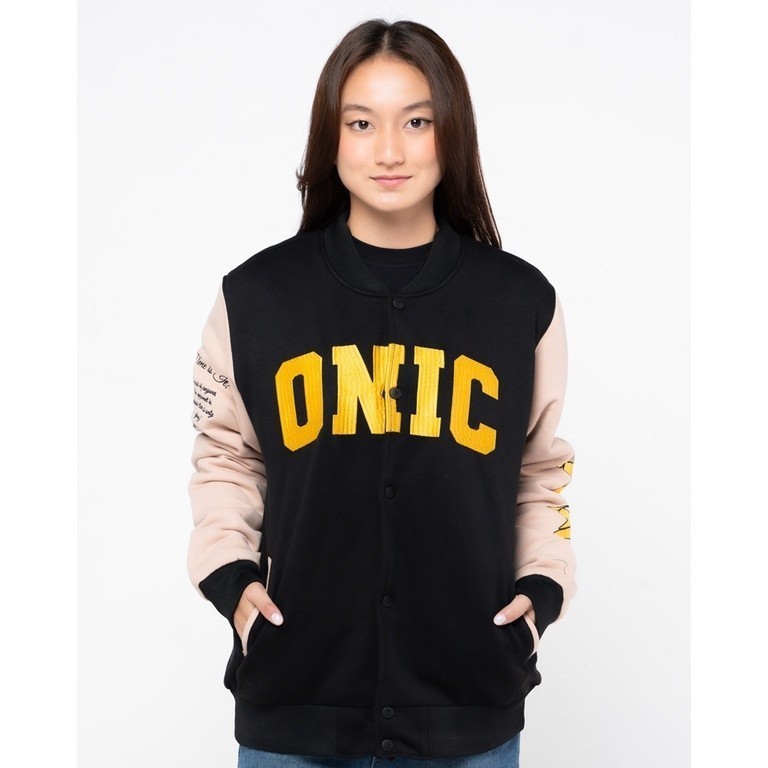 Erigo Varsity Jacket | Onic Cosmic Ciphers Black Unisex | Shopee Singapore