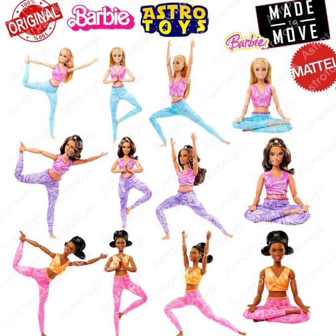 Ready Mattel barbi made to move yoga dolls Original FTG80 - Girls' Toys ...
