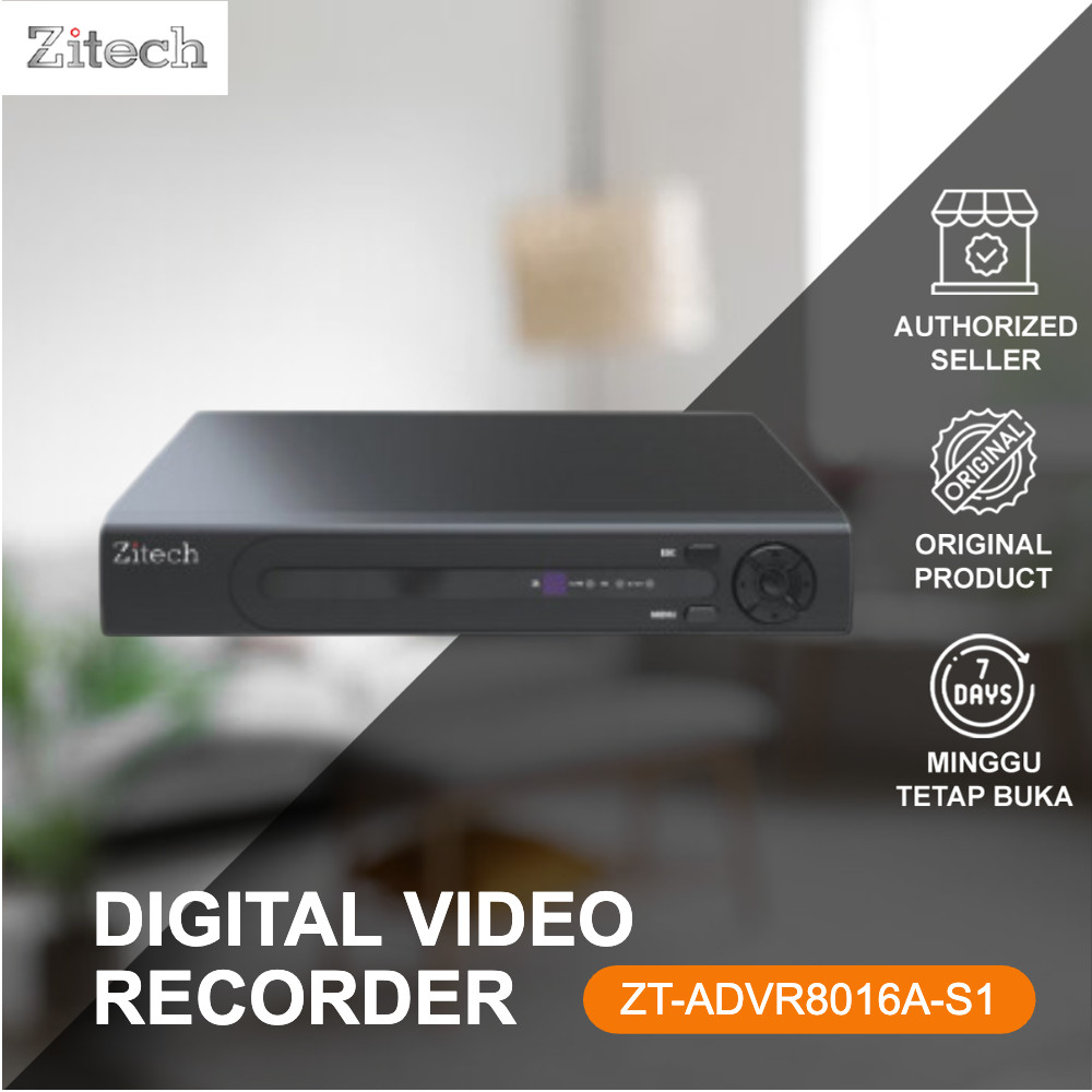 Zitech ZT-ADVR8016A-S1 DVR HD 16 Channel 6-in-1 Video Input with IP Mini - CCTV Video Recorder ...
