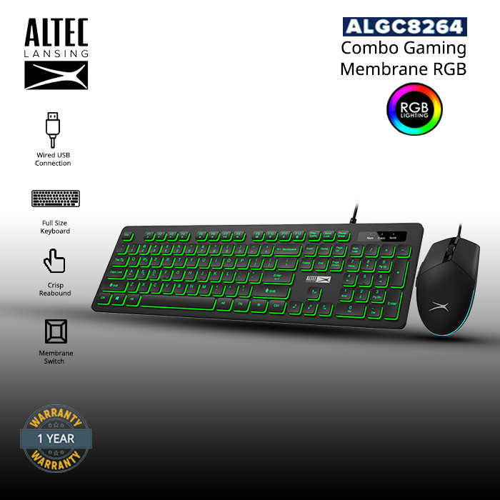 Combo Altec Lansing ALGC8264 Gaming Mouse Keyboard -RGB Backlight ...