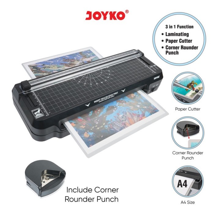 MESIN JOYKO LM-06 3in1 PAPER CUTTER & CORNER ROUNDER PUCH LAMINATING ...