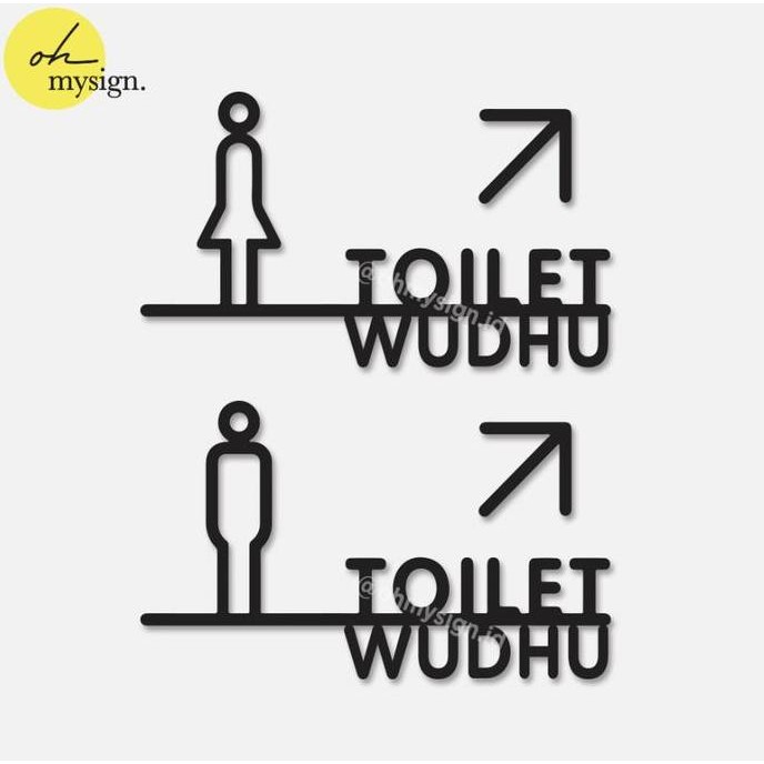 Acrylic Ablution Toilet Sign Acrylic Sign Board Sticker PA Sign ...
