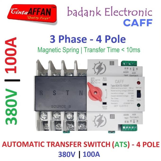 ATS 3 Phase 100A 4P 380V Automatic Transfer Switch Solar Cell Panel ...